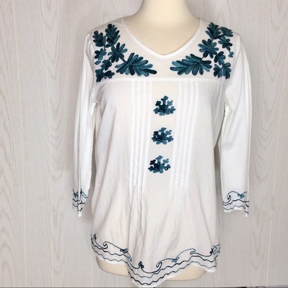 chic connection | Tops | Chic Connection Lightweight Embroidered Top 0 ...